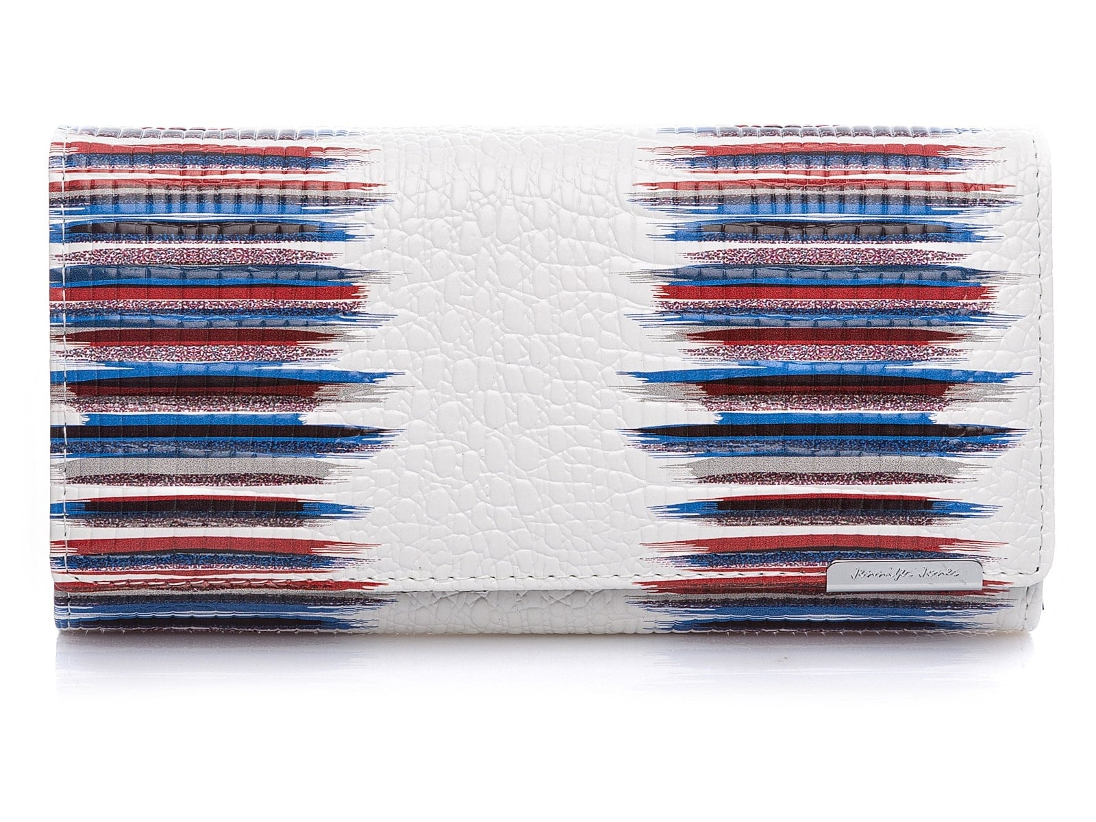 Jennifer Jones Women's white and blue lacquered wallet large ...