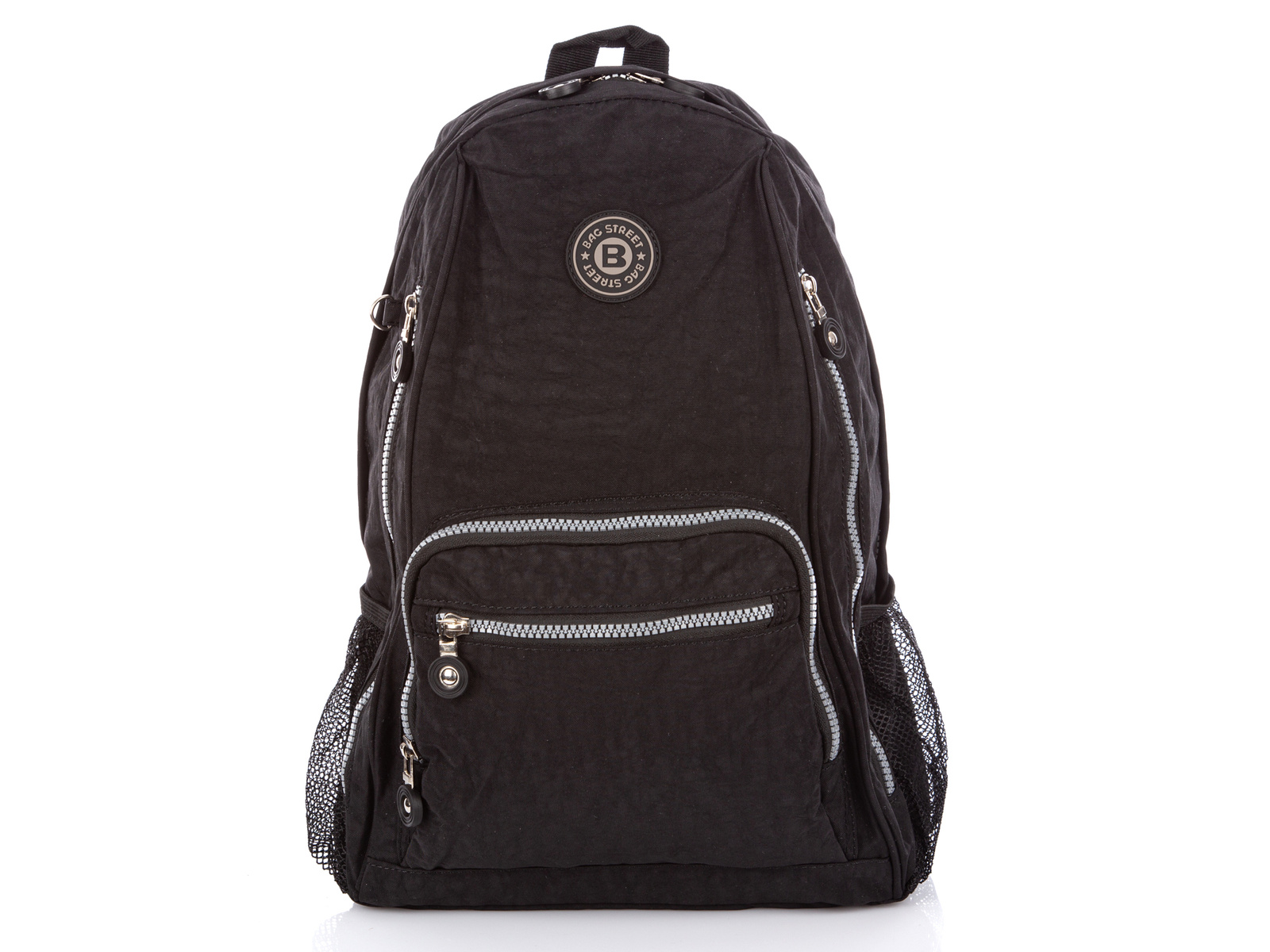 Bag Street Large black crepe hiking backpack Black | Woman \ Backpacks ...