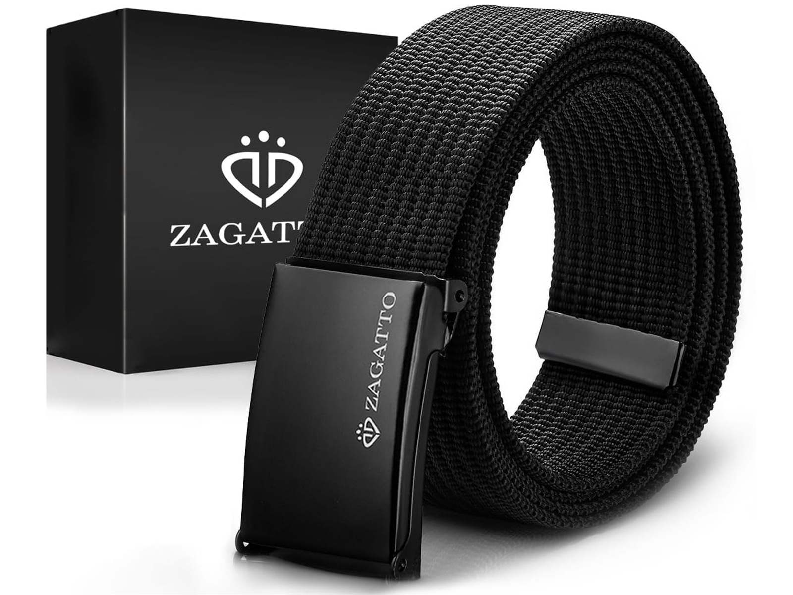 Black webbing trouser belt with clip buckle ZAGATTO Black | Accessories ...