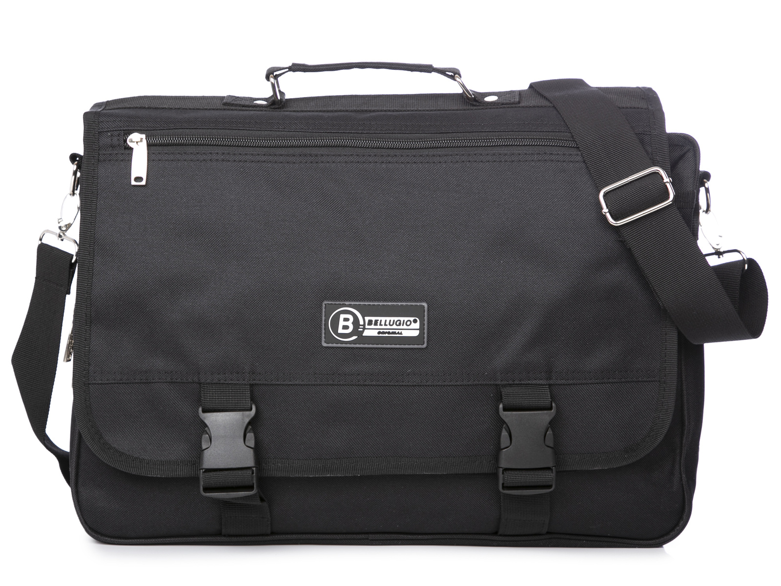 Black men's A4 expandable work bag with flap Bellugio | Man \ Bags Bags \ Big Bags \ Men's Big ...