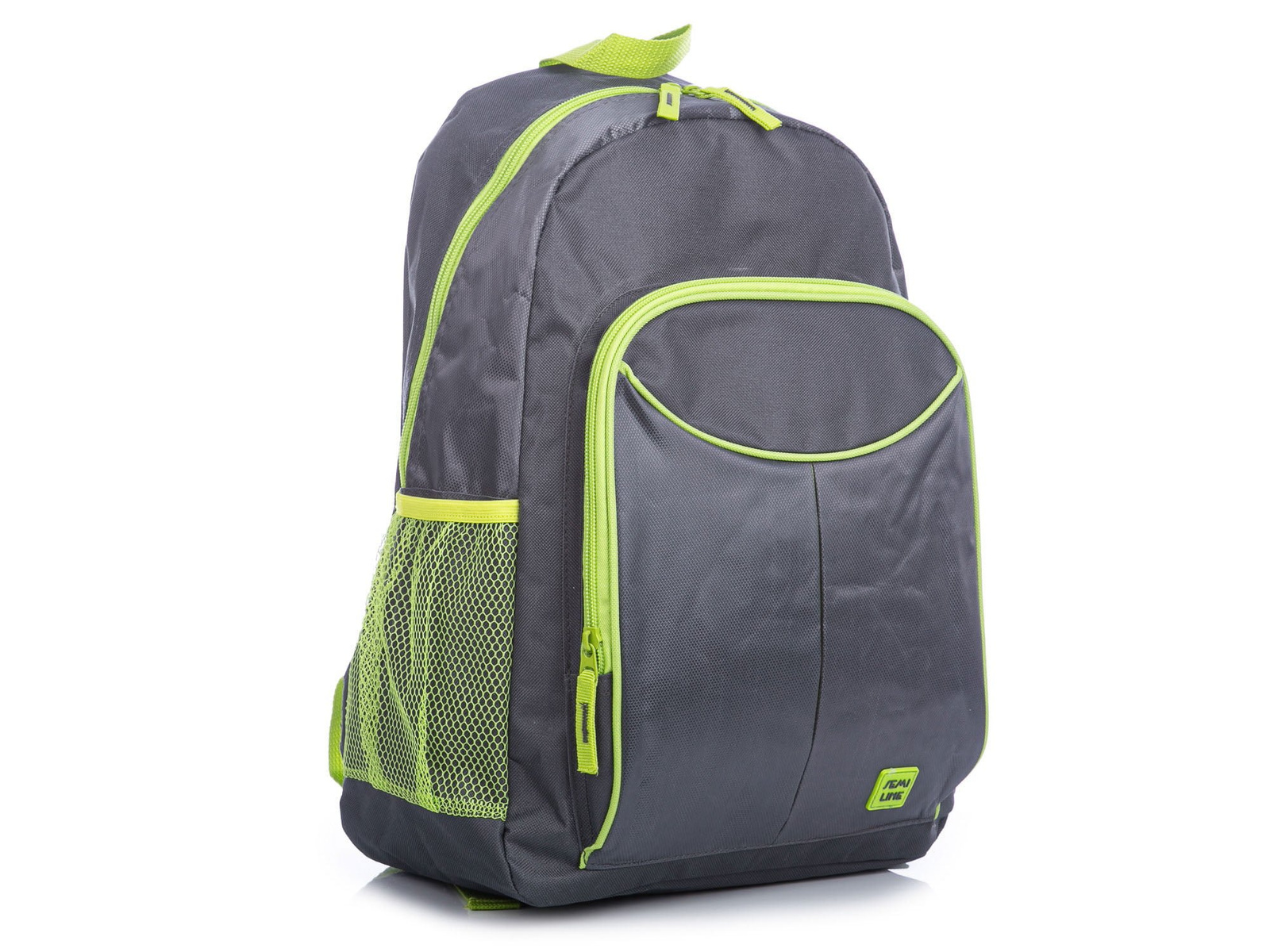 Lightweight school backpack gray with lime green inserts Semi Line Grey ...